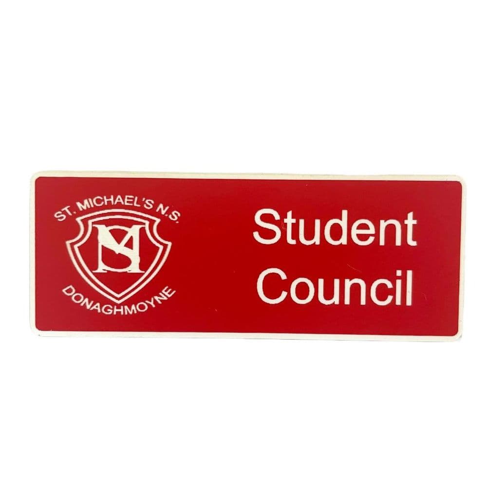 School badge personalised w/ your own writing and crest minimum order 20