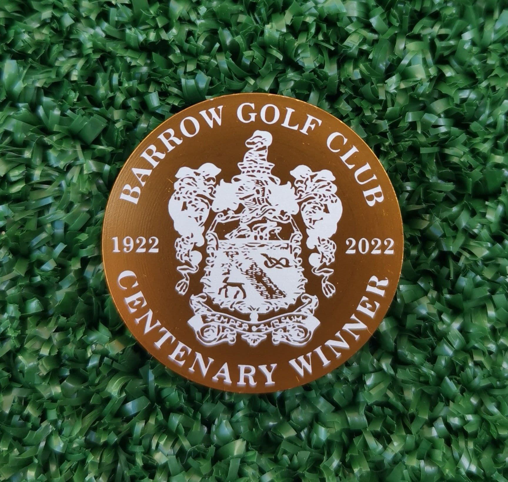 Personalised Large Gold Metal Golf Ball Marker