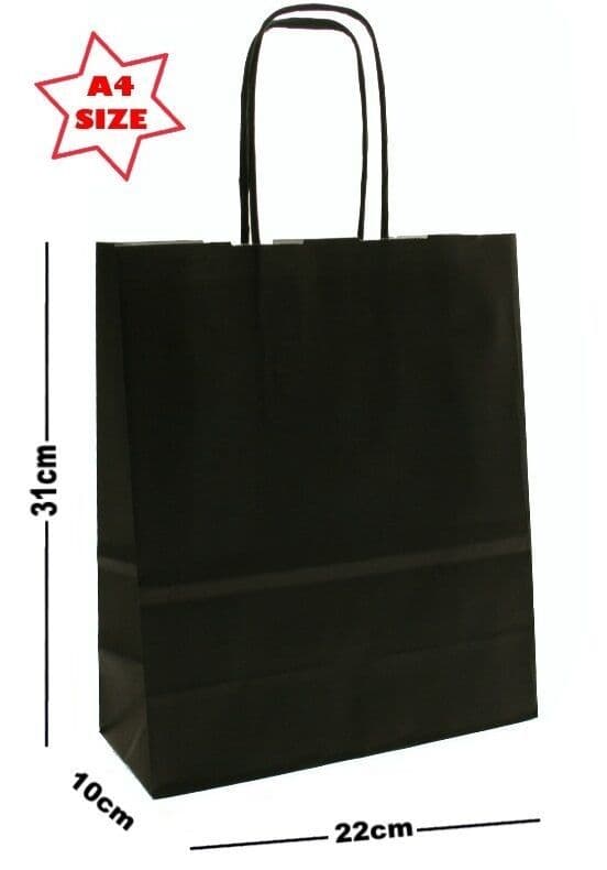 A4 Black Paper Gift Bags