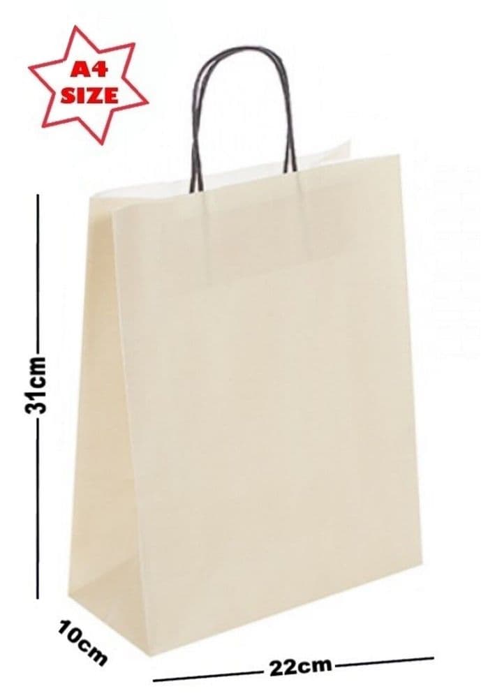A4 Cream Paper Gift Bags