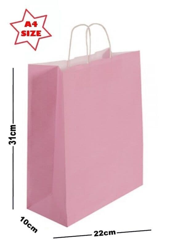 A4 Light Pink Paper Gift Bags