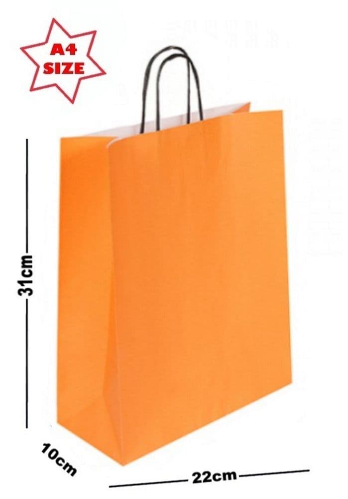 A4 Orange Paper Gift Bags