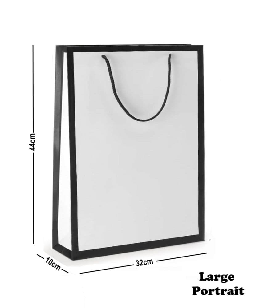 Large - Portrait Black Edge Bags