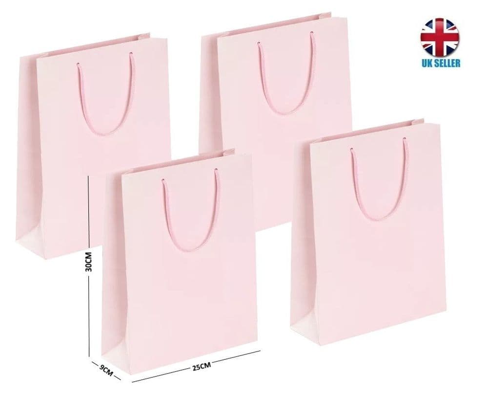 Light Pink Matt Laminated Portrait Boutique Gift Bags