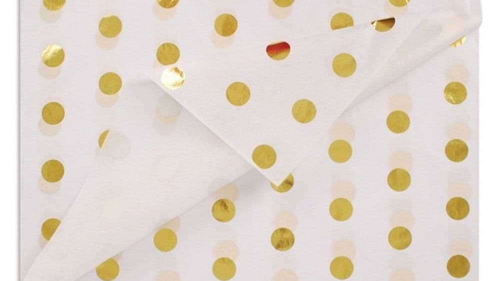 Metallic Gold Spots Dots Tissue Paper Sheets
