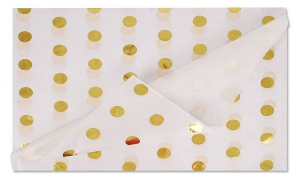 Metallic Gold Spots Dots Tissue Paper Sheets