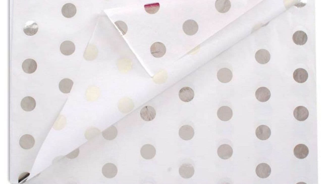 Metallic Silver Spots Dots Tissue Paper Sheets