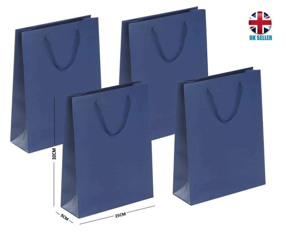 Navy Blue Matt Laminated Portrait Boutique Gift Bags
