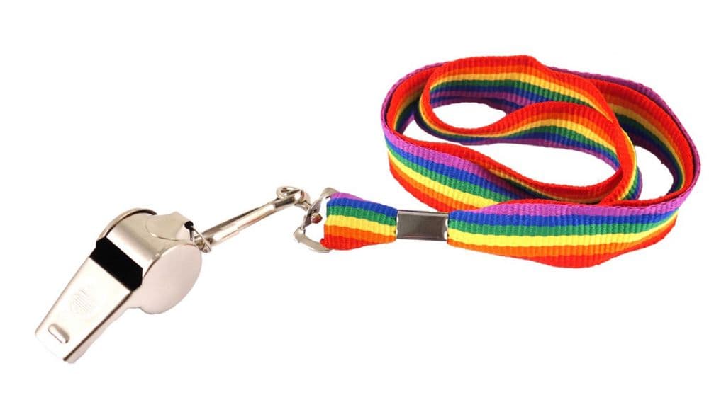 Pride Rainbow Cord Metal Whistles