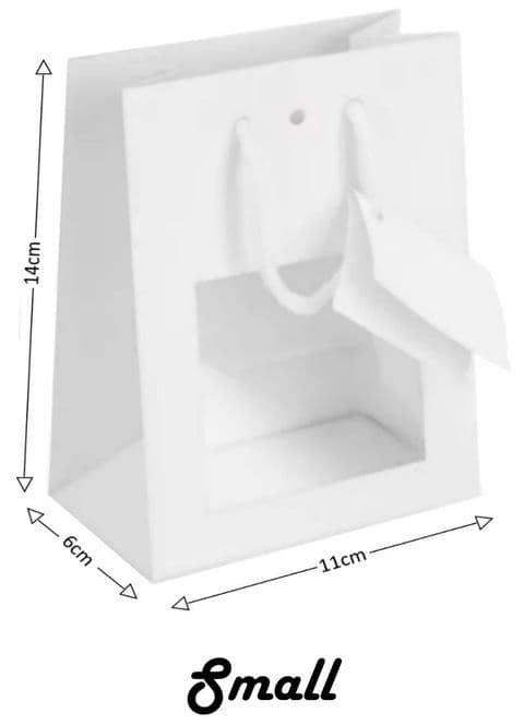Small - White Clear Window Bags