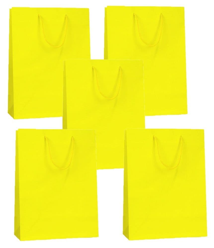 Yellow Laminated medium Gift Bags