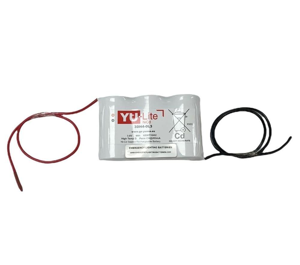 Yuasa YU-Lite Ni-Cd 3DH4-0L3 3 6v 4 0Ah Emergency Lighting Battery Pack