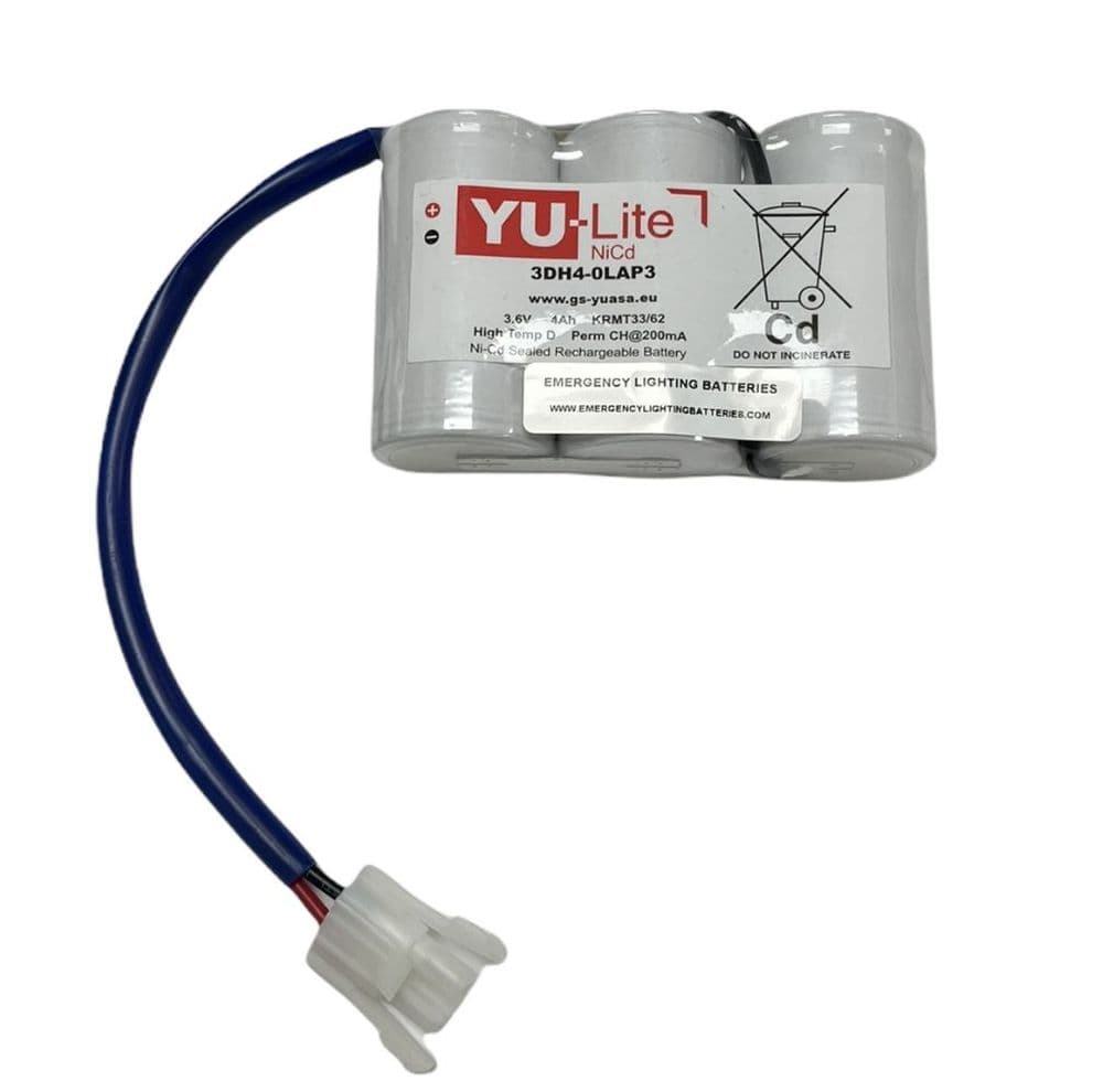 Yuasa YU-Lite Ni-Cd 3DH4-0LAP3 3 6v 4 0Ah Emergency Lighting Battery Pack