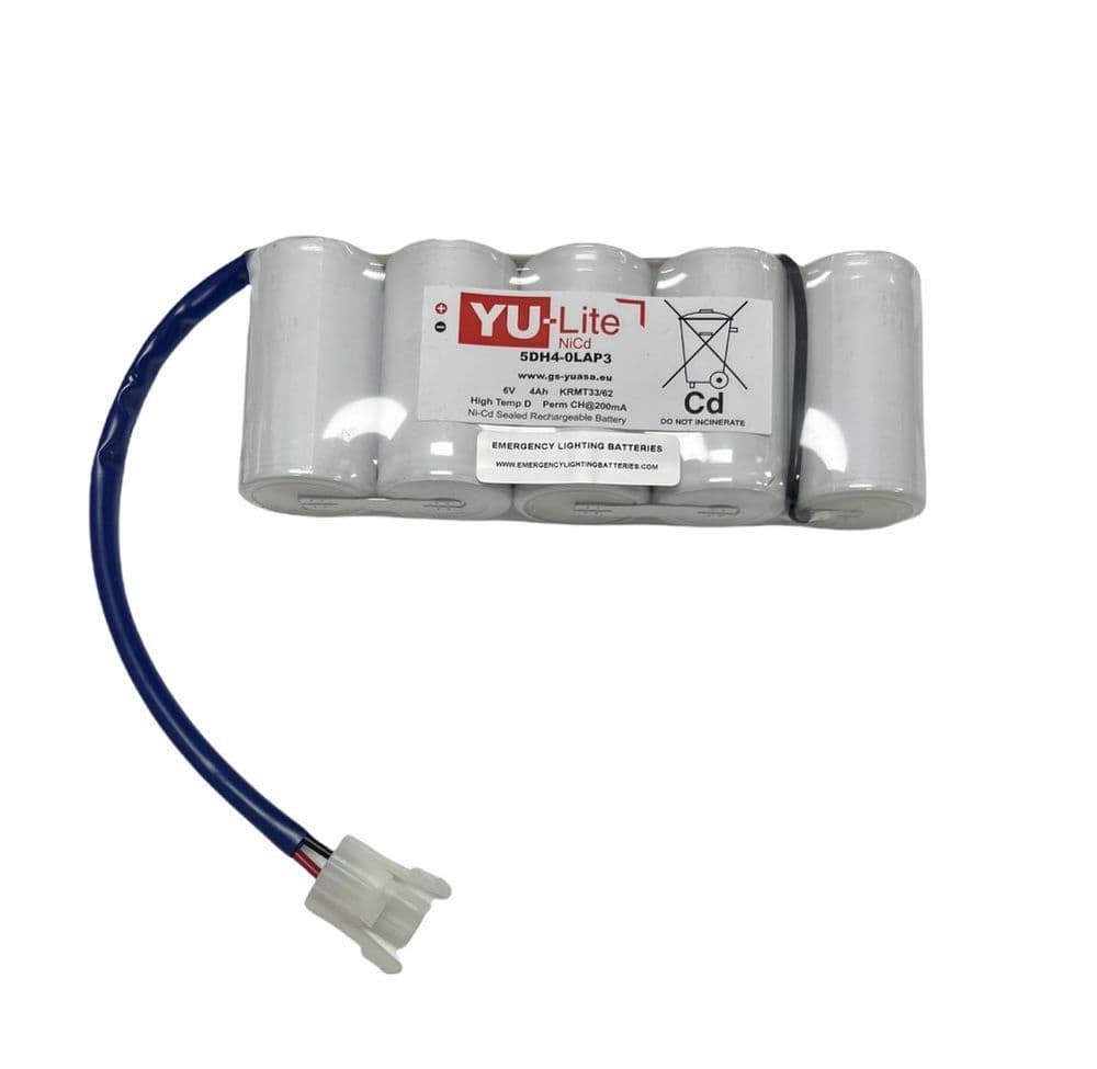 Yuasa YU-Lite Ni-Cd 5DH4-0LAP3 6 0v 4 0Ah Emergency Lighting Battery Pack