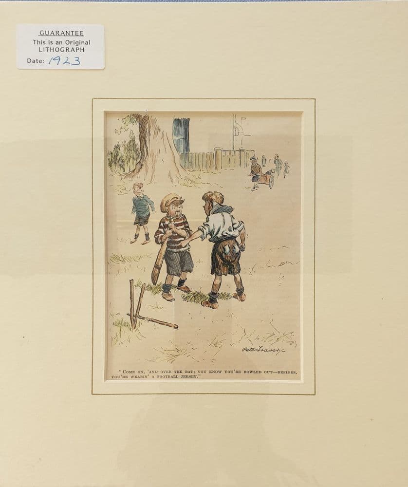 "Bowled Out" Peter Fraser Coloured Punch Cartoon 1923
