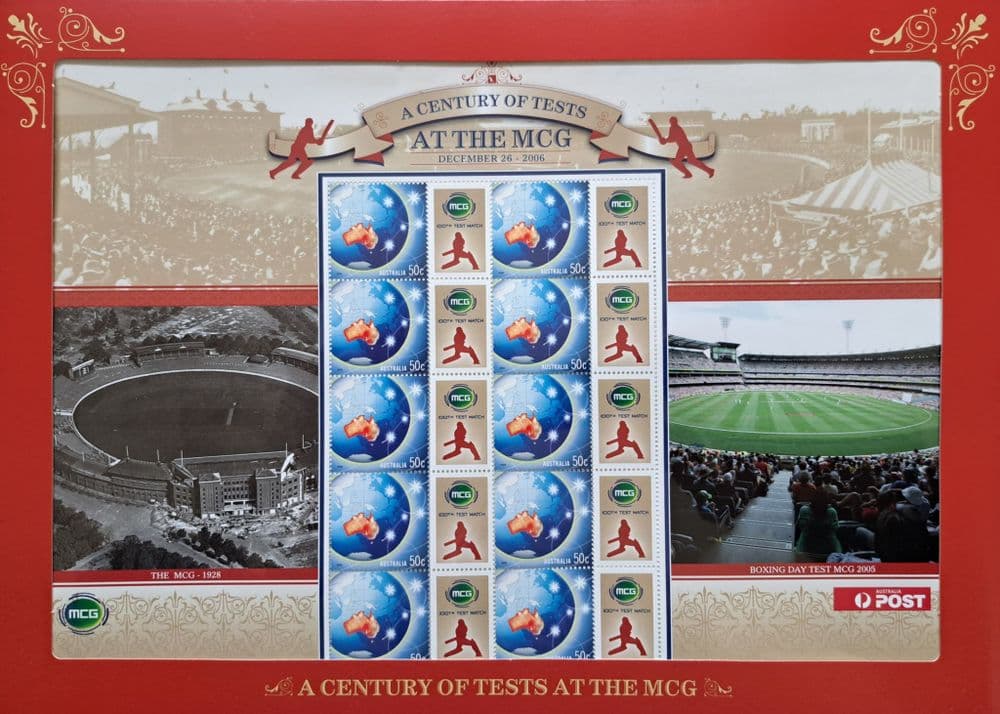 A Century of Tests at the MCG Australia Post Commemorative Stamp Sheet