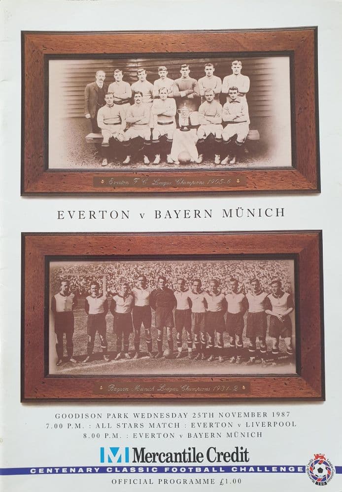 Everton v Bayern Munich Centenary Classic 1987 Nov 25th