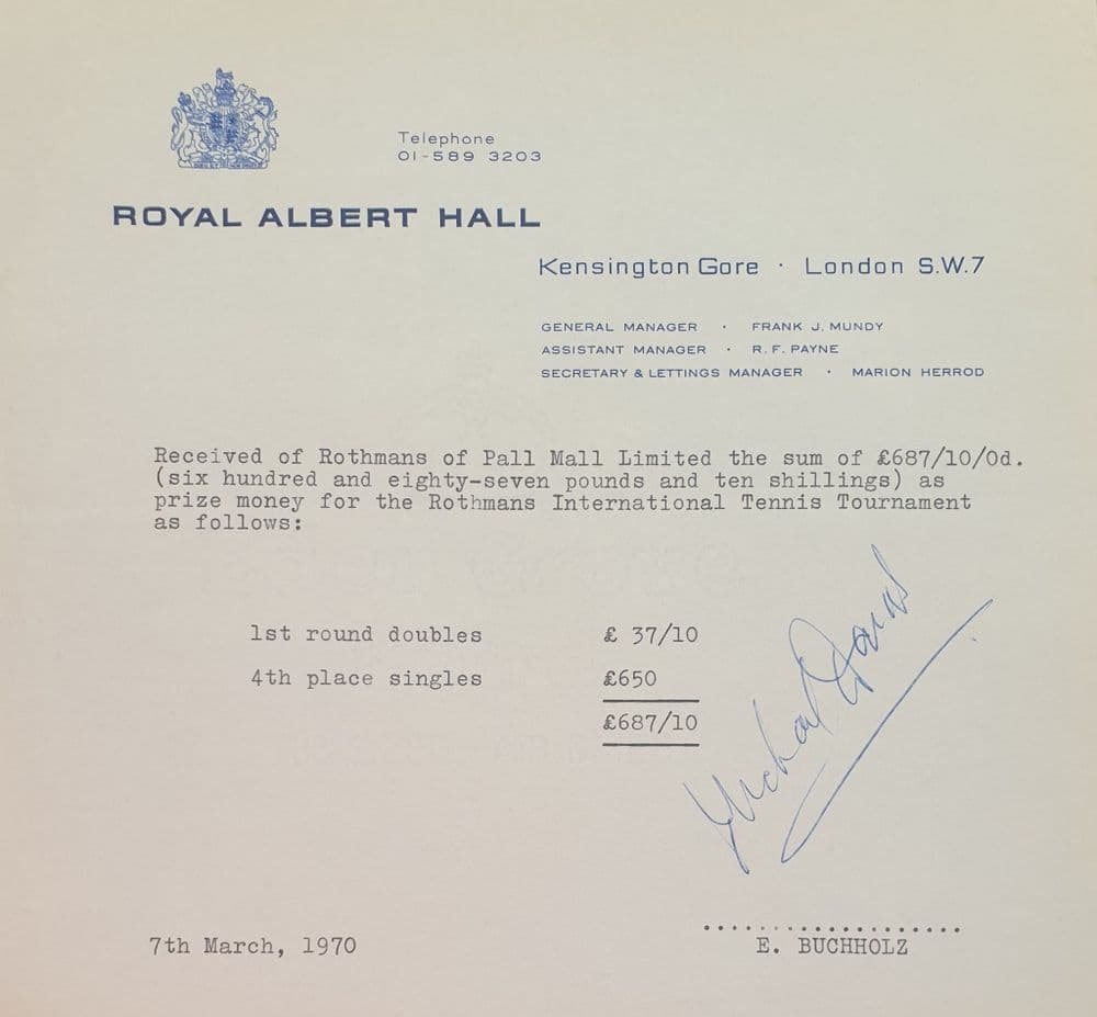 Rothmans International Butch Buchholz Signature 1970 Mar