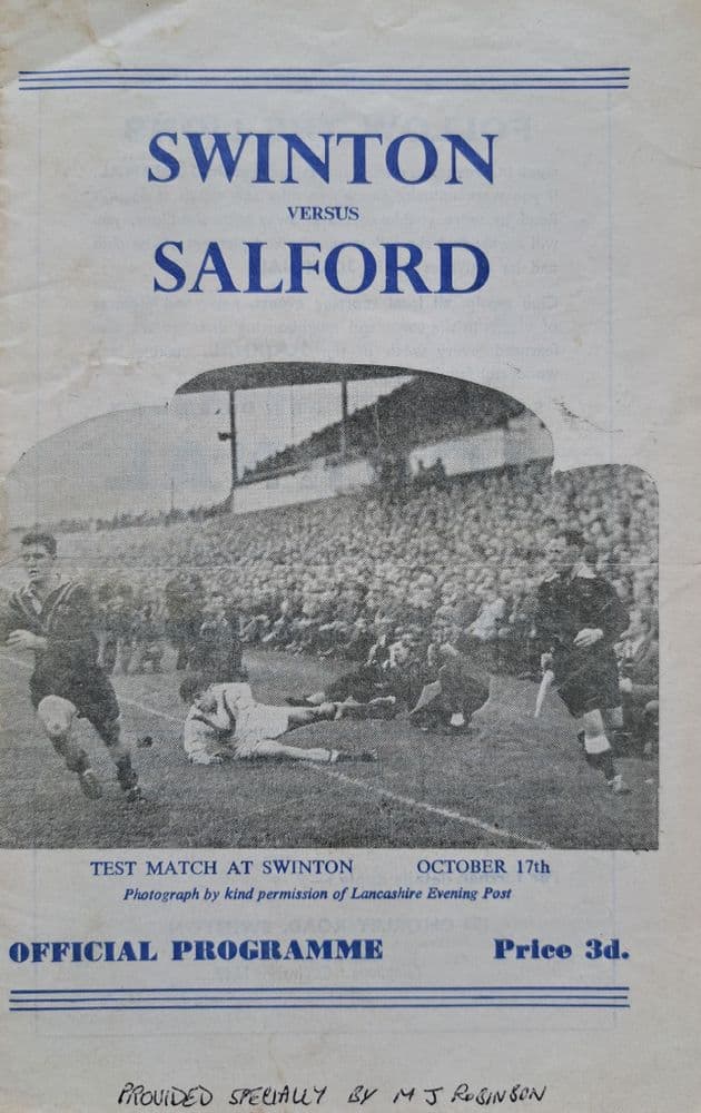 Swinton v Salford 1960 Jan 1st
