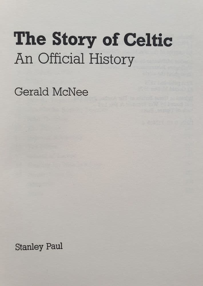 The Story of Celtic 1888-1978 by Gerald McNee