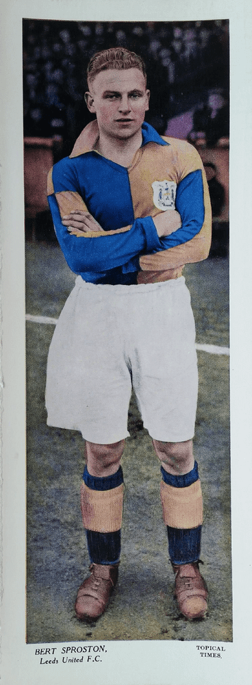 Topical Times Large Card Bert Sproston Leeds United 1936