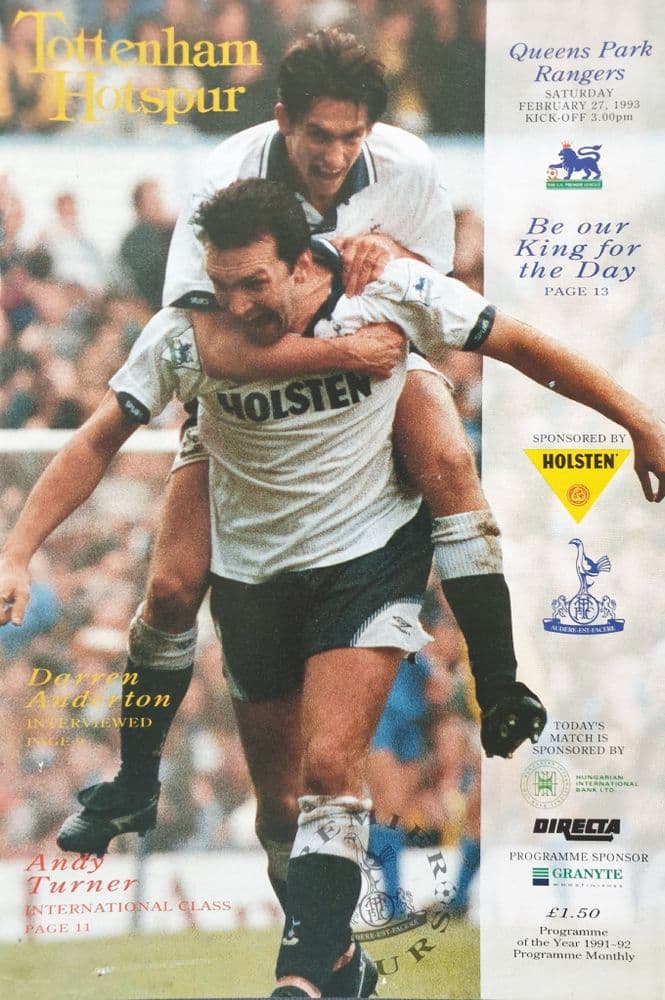 Tottenham Hotspur v QPR Prem 1993 Feb 27th