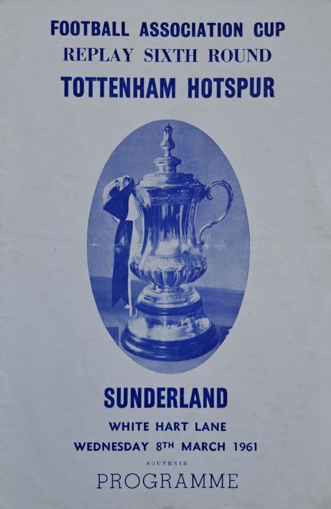 Tottenham Hotspur v Sunderland FA Cup Replay 1961 Mar 8th Pirate Copy