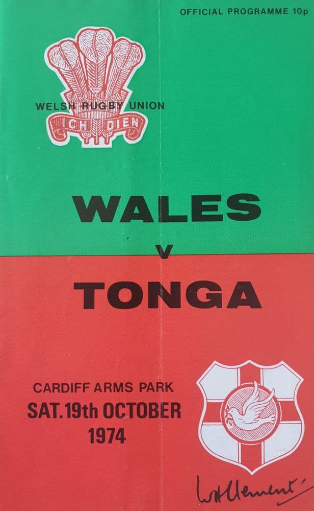 Wales v Tonga 1974 Oct 19th