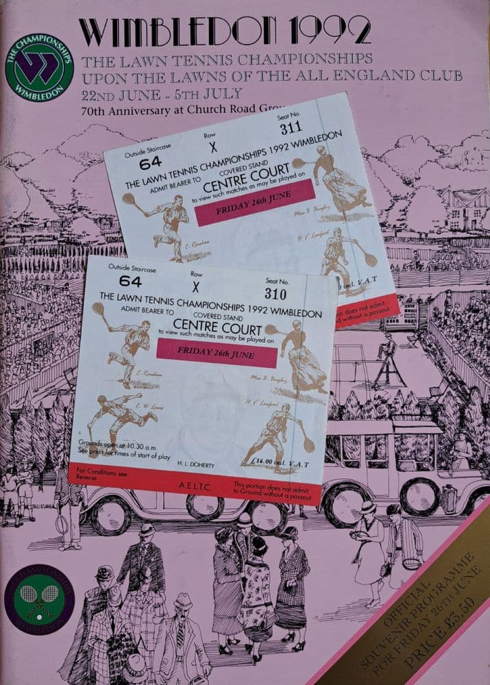 Wimbledon Championships Programme 1992 Jun 26th Day 6