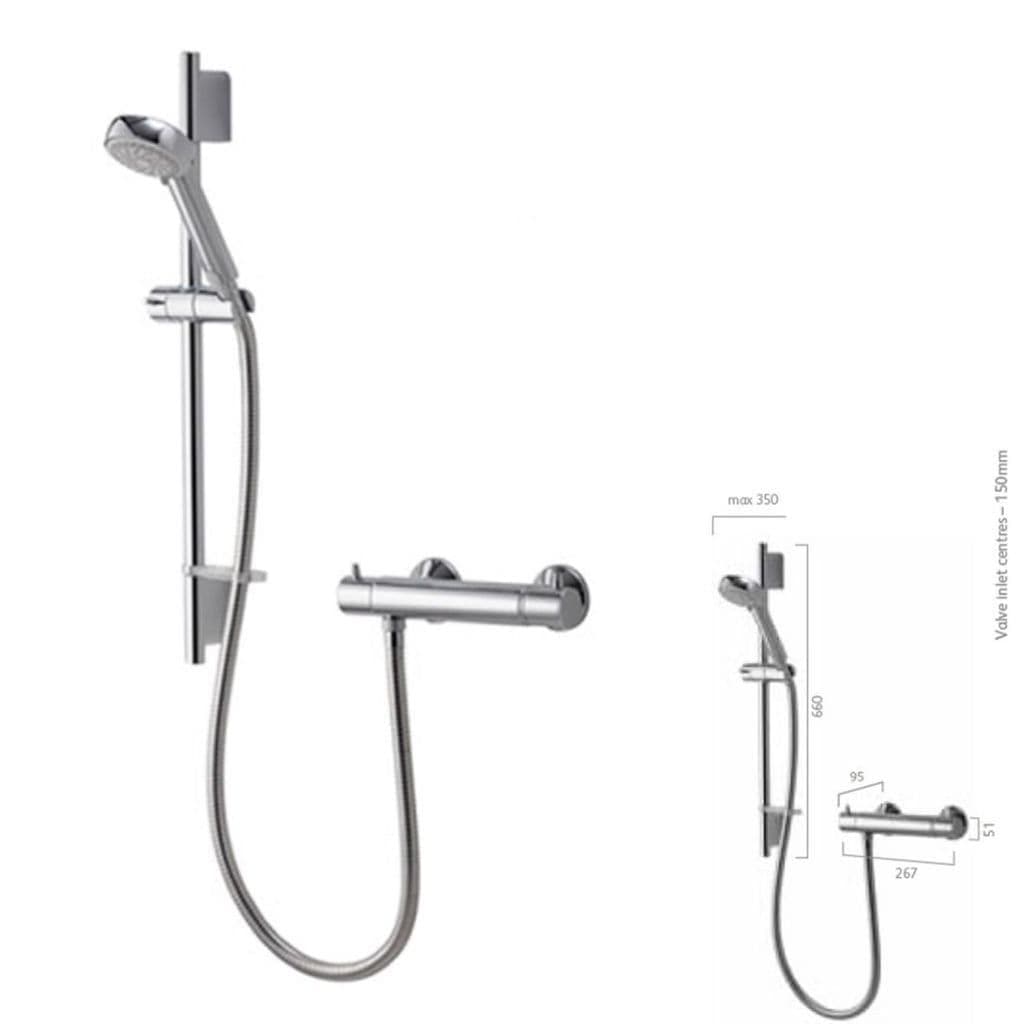 Aqualisa Midas 200 Exp Valve CW Slide Rail Kit - Model MD200BAR