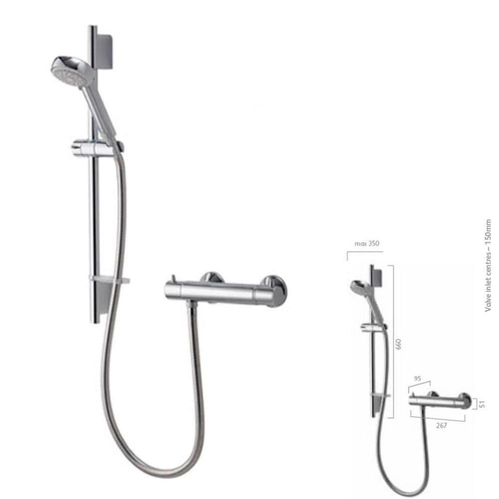 Aqualisa Midas 200 Exp Valve CW Slide Rail Kit - Model MD200BAR