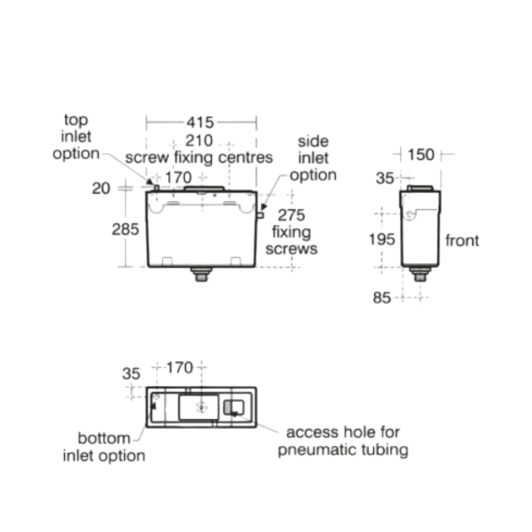 Armitage Shanks Conceala S362467 Concealed 2 Cistern 6L Dual Flush ...