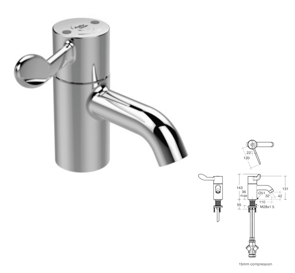 Armitage Shanks Contour 21 Basin Mixer Tap Chrome Model A6697AA