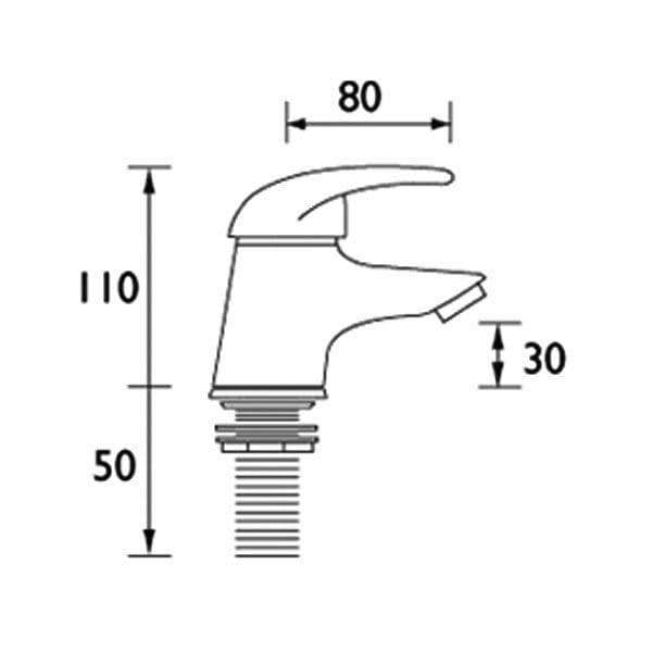 Bristan Java Mini Basin Taps In Chrome With Pop Up waste - Model J SMBAS C