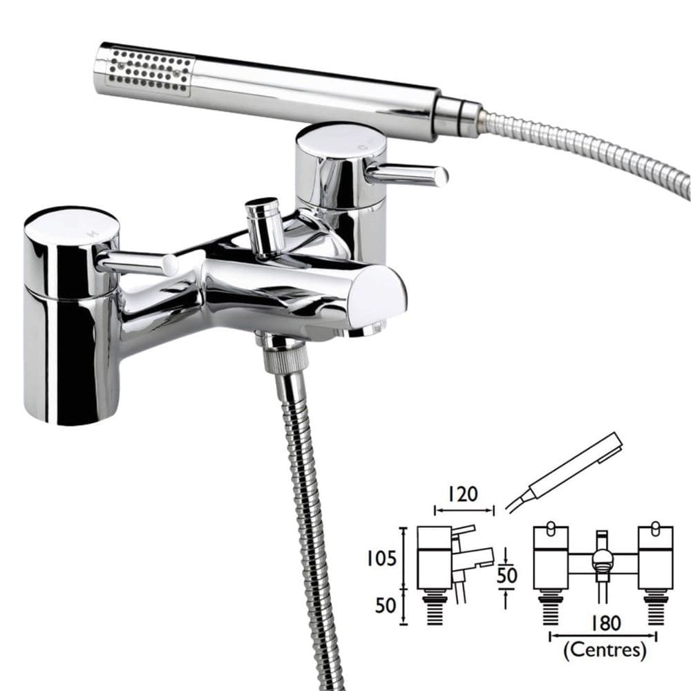 Bristan Prism Pillar Bath Shower Mixer Chrome - Model PM BSM C