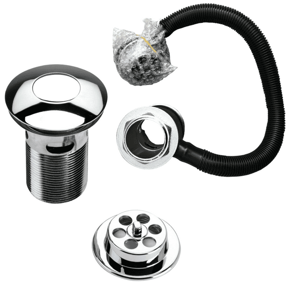 Bristan Round Push Button Slotted Bath Waste - Model W BATH05 C