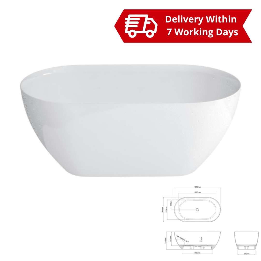 Clearwater Formoso Piccolo Natural Stone Freestanding Bath - Model N1ACS