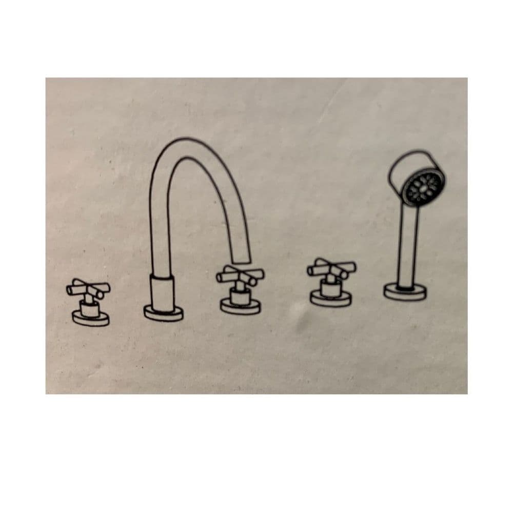 Crosswater Galaxy Bath 5 Hole Set With Kit - Deck Mounted - Model GX450DC