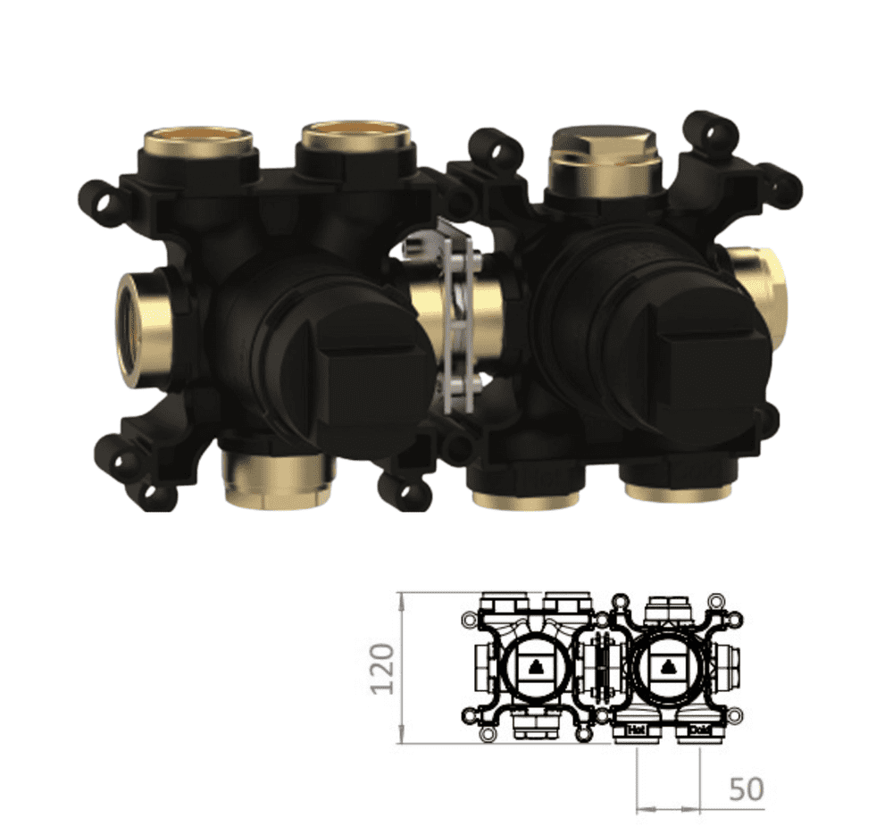Crosswater MPRO Module 3 Outlet Concealed Thermostatic Shower Valve ...