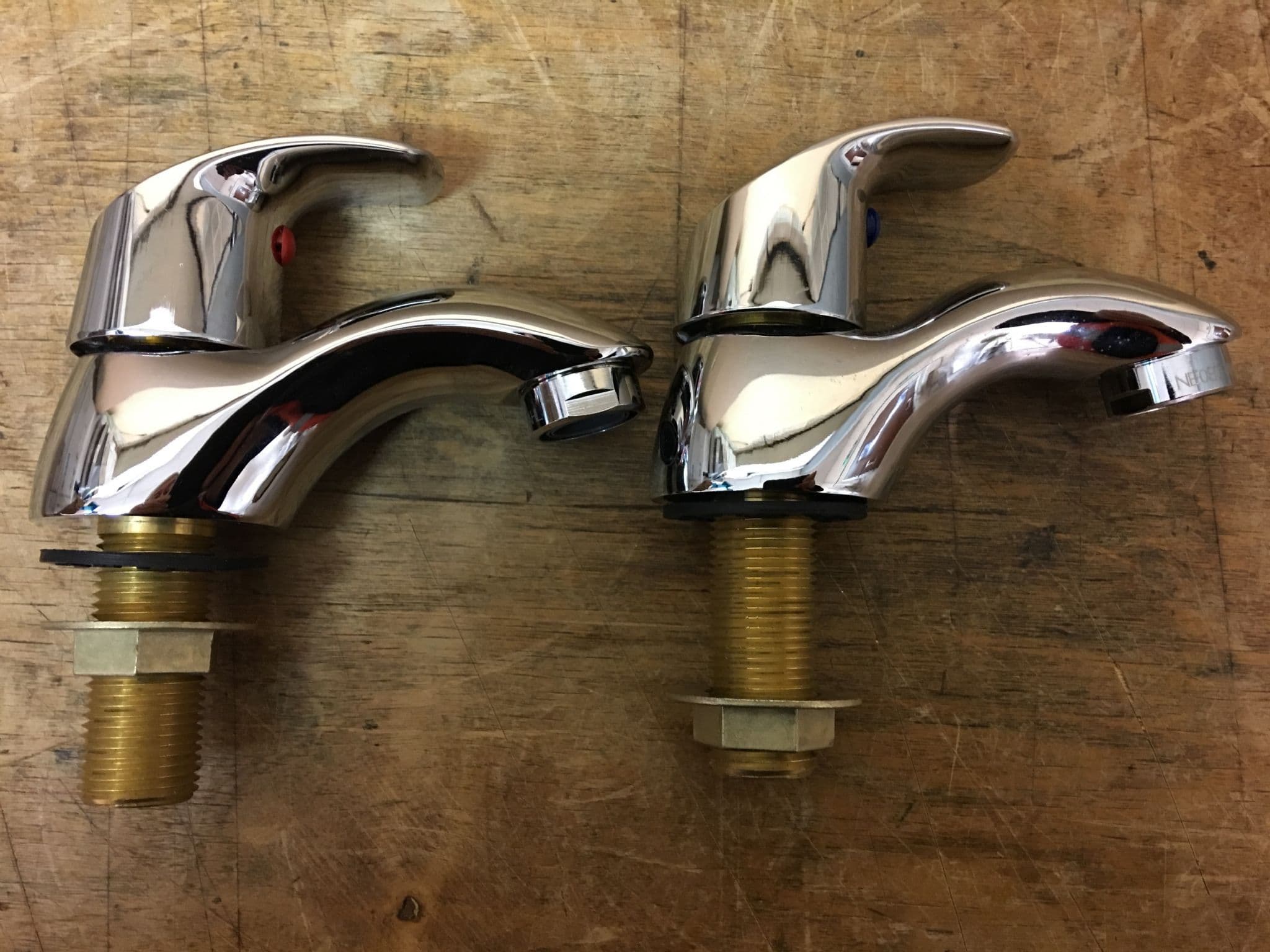 Damixa Jupiter Chrome Finished Basin Pillar Taps - Hot & Cold - JHL001C