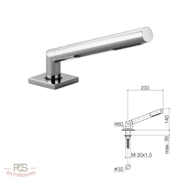 Dornbracht Chrome Deck Mounted Shower Handset - Model 27702980-00