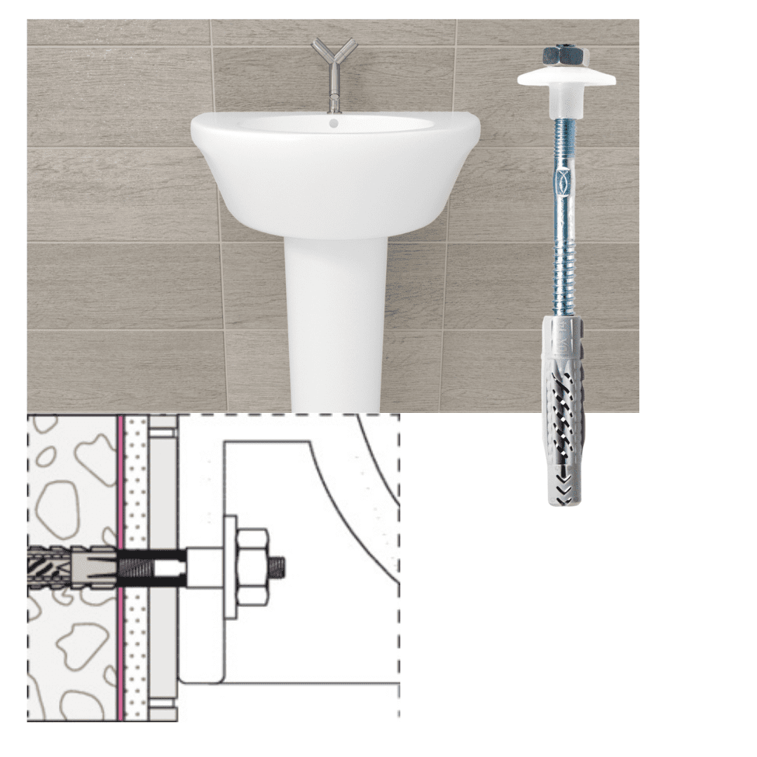 Fischer Wash Basin Fixing Set - Model WST 120