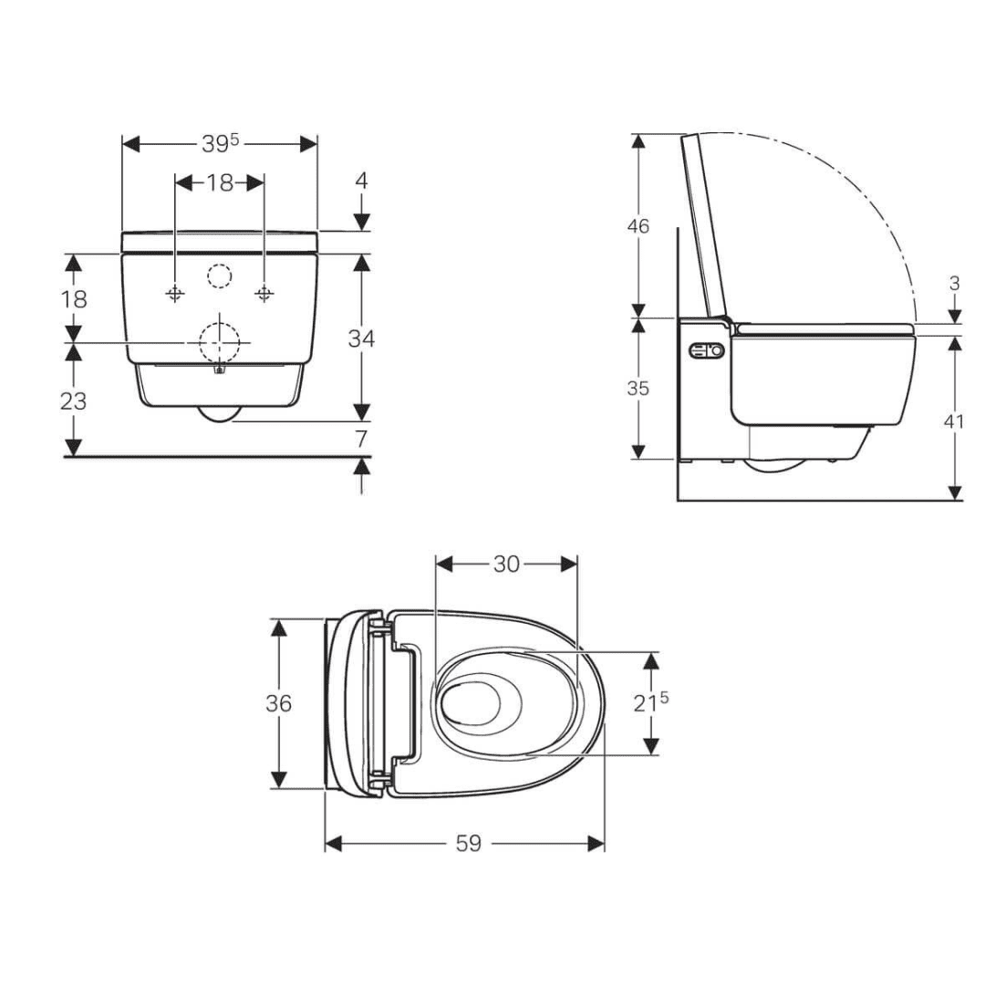 Geberit Aquaclean Mera Classic WC/Bidet Wall Hung Alpine White - Model ...
