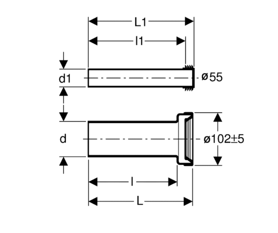 Geberit Extended Duofix Wall Hung WC Connection Set - Model Number 152 ...