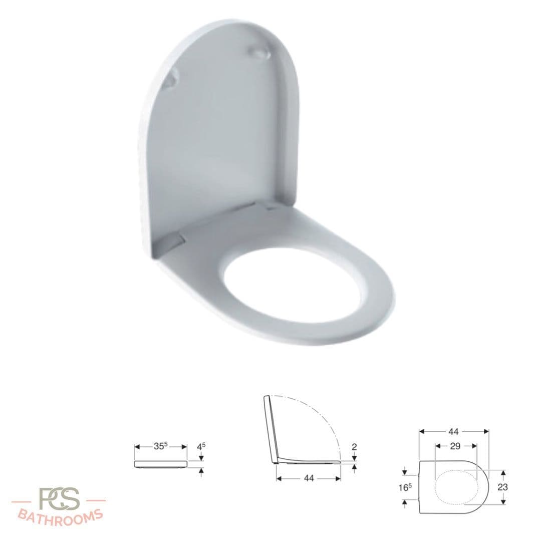 Geberit iCon Round Soft Close Seat & Cover In White - Model 574130000