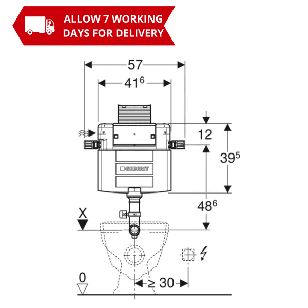 Geberit Omega Concealed Dual Flush Cistern 12cm - Model 109 051 00 1