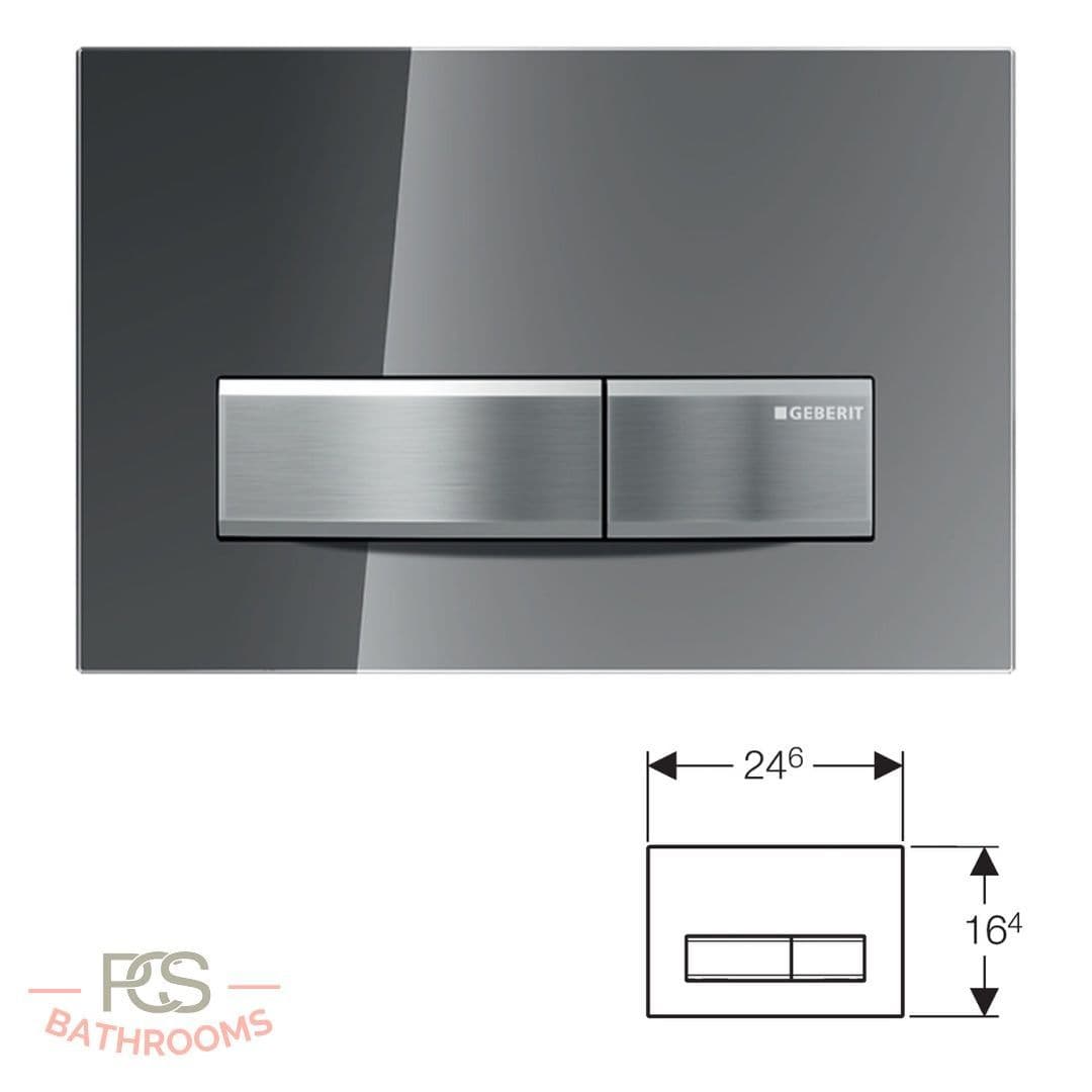 Geberit Sigma 50 Dual Flush Plate Smoked Glass Reflective - Model 115 ...