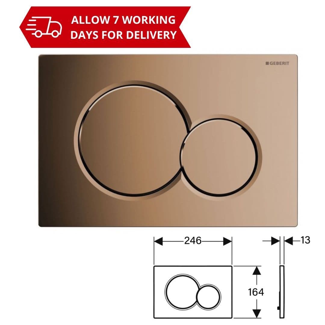 Geberit Sigma01 Dual Flush Plate Fine Brass Galvanised Model 115 770 DT 5