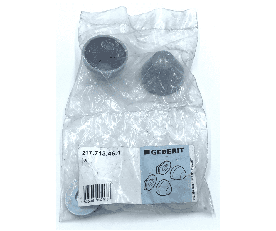 Geberit Washers & x28;217 713 46 1& x29; And Cover Cap In Matt Chrome For Covering WC Fastenings