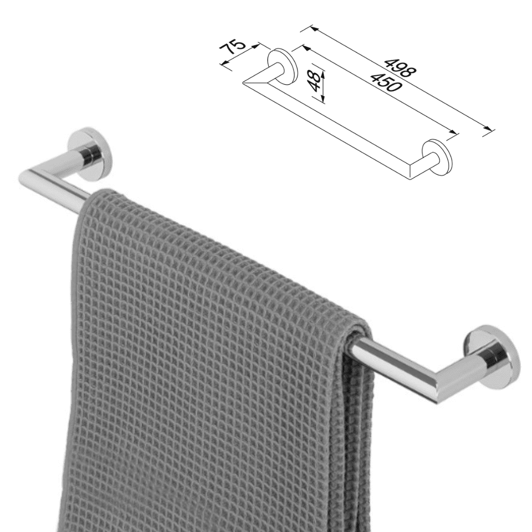 Geesa Nemox 45cm Towel Rail In Chrome - Model Number 6507-02-45